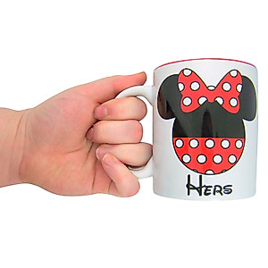 Needzo His and Hers Mickey and Minnie Couples Coffee Mug Cup, Set of 2