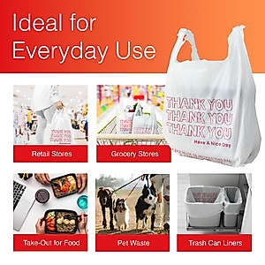 Reli. Thank You Plastic Bags (350 Count) (11.5" x 6.5" x 21") (White) - Grocery, Shopping Bag, Restaurants, Convenience Store
