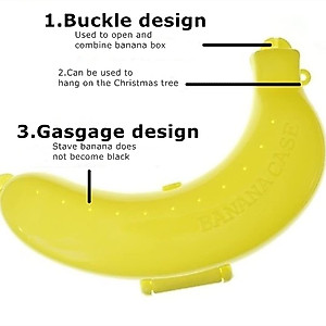 Yosoo123 Banana Protector Box, Cute Plastic Fruit Banana Protector Box Holder Case Lunch Container Storage 19.5x13x4.4cm/7.6x5.1x1.7inch