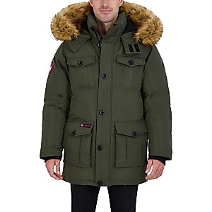 CANADA WEATHER GEAR Men's Insulated Winter Parka Coat Green Size XL
