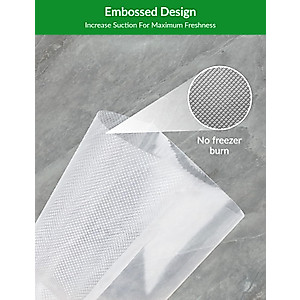 Vacuum Sealer Rolls Bags, 4 Rolls 11" x 25' Commercial Grade BPA Free Bag Rolls, Heavy Duty, Vacuum Storage Bags Food for vac storage, Meal Prep or Sous Vide