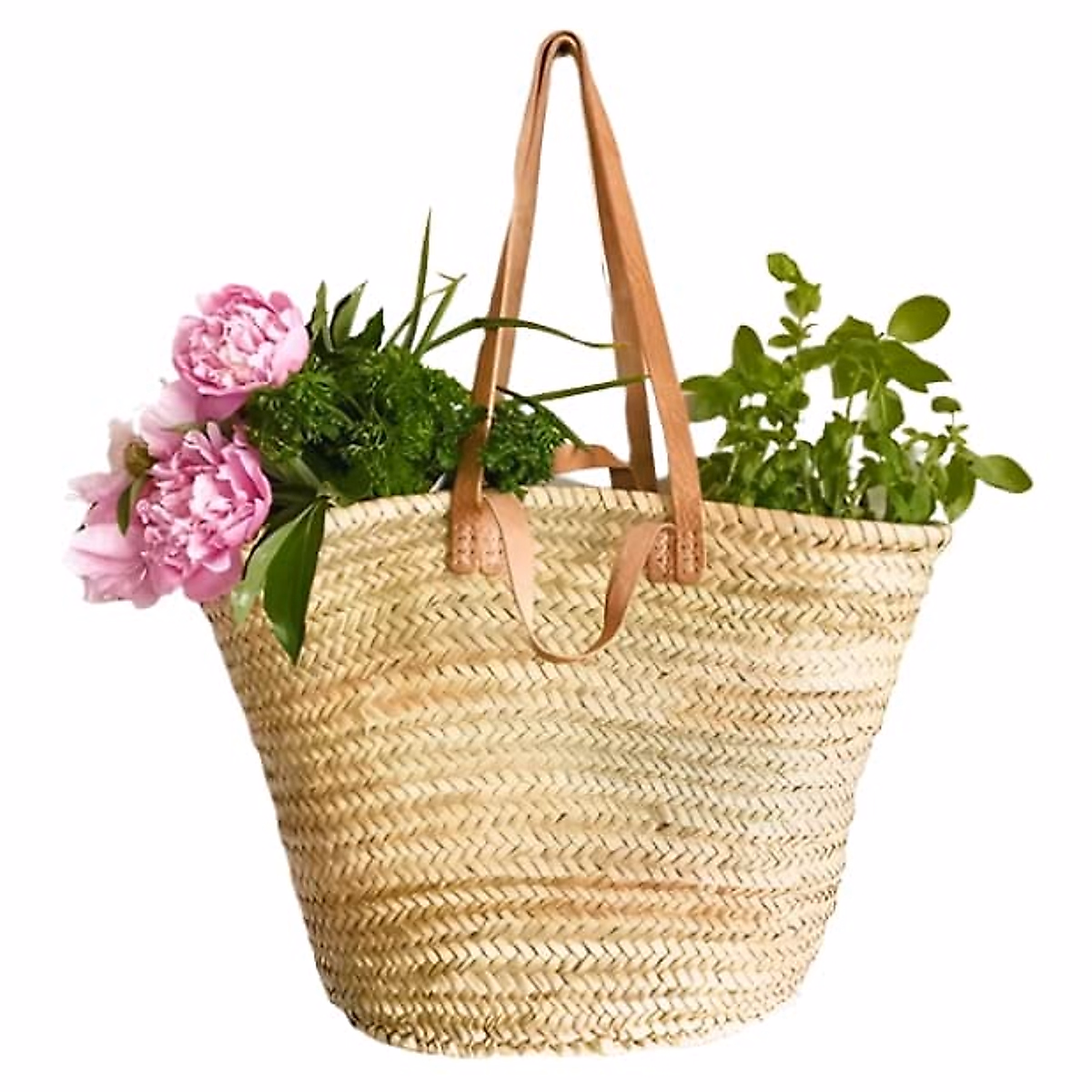 Storekech Straw Bag Handmade with Double Handle French Market Basket, Straw Basket, Grocery Market Bag, Moroccan Straw Bag, Bridesmaid Gift, Beach Straw Bag, Woven Bag, Summer Straw Bag, Beige