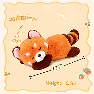 Red Panda Stuffed Animal Pillow Cute Red Panda Plush Toy Panda Plushie Gift for Girlfriend Kids Birthday 13.7" Red Panda Pillow