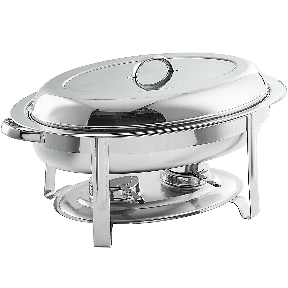 6 Qt. Oval 23 Size Stainless Steel Chrome Accent Chafer Chafing Dish Food warmer buffet set servers and warmers for parties dishes warmers, Silver, (4630246)