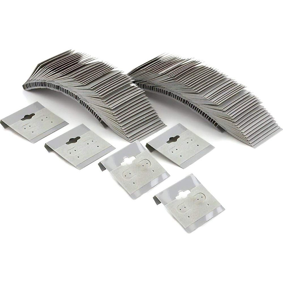 100 Grey Hanging Earring Cards Jewelry Display 1.5"