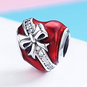 925 Sterling Silver Charm for Pandora Charms Bracelets Bowknot Family Tree Heart Charm Birthday Gifts (Bowknot Charm)