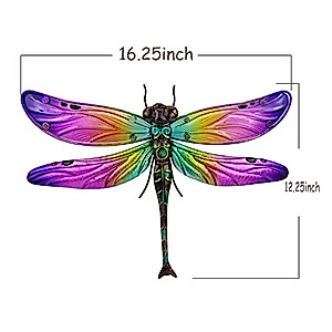 JOYBee Metal Dragonfly Wall Decor Outdoor Garden Fence Art,Hanging Decorations for Living Room, Bedroom