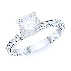 PRSTANI Sterling Silver Twisted Rope Comfortable Shank 1CT Simulated Round Brilliant Diamond Promise Solitaire Engagement Ring (5)