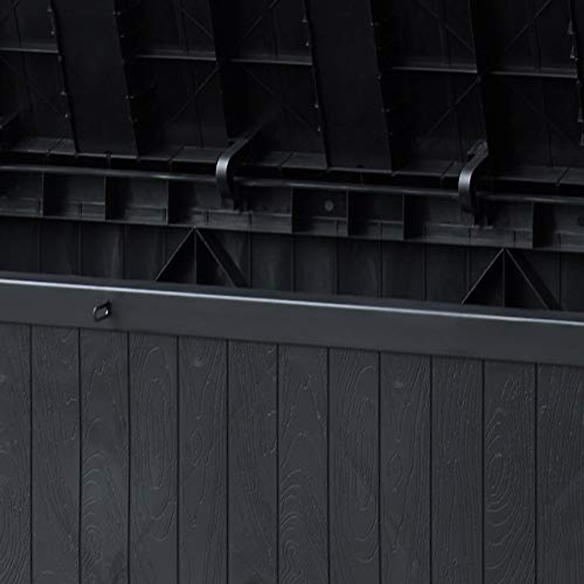 SUNVIVI OUTDOOR 120 Gallon Large Deck Box, Patio Storage Container Box, Resin Outdoor Box for Patio (Black)