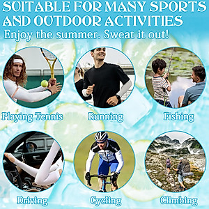 ZeeDix 8 Pairs Sun Long Sleeves UV Protection Cooling Arm Sleeves-Thumb Hole Sun Sleeves Cover for Running, Cycling, Biking, Gardening, Hiking, Golf, Baseball, Outdoors Sports