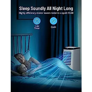 PARIS RHÔNE Evaporative Air Cooler, 4-in-1 Evaporative Cooler, Portable Swamp Cooler with Negative Ion, LED Display, 2.6Gal Water Tank, Remote Control, Casters for Home, Office