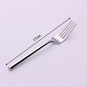 Aimilan 20 Piece Flatware Set Service for 4, 18/10 Stainless Steel Hexagonal diamond Handle Silverware Set, Thickened tableware Cutlery Set, Mirror Polished, Dishwasher Safe