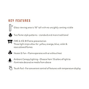 Amantii Symmetry Extra Tall Built-In Electric Fireplace with Black Steel Surround and ICE Media (SYM-34-XT-Fi-109-Diamond), 34-Inches