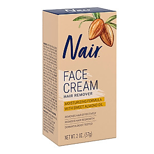 Nair Hair Remover Moisturizing Face Cream with Sweet Almond Oil 2 oz (Pack of 5)