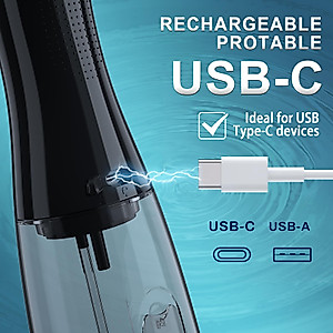 MOCEL Water Dental Flosser Oral Irrigator with 5 Modes, 350ml Cordless Water Teeth Cleaner Pick 6 Tips, IPX7 Waterproof Rechargeable Portable Powerful Battery for Travel & Home Braces & Bridges Care