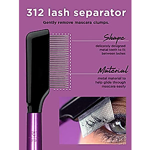 Real Techniques Cruelty Free Enhanced Eye Set, Eyeshadow and Brow Brushes, Purple, 6 Piece Makeup Brush Kit