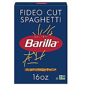 Barilla Fideo Cut Spaghetti Pasta, 16 oz. Box - Non-GMO Pasta Made with Durum Wheat Semolina - Kosher Certified Pasta