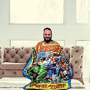 Bazillion Dreams Marvel Avengers Assemble Fleece Softest Comfy Throw Blanket for Adults & Kids| Measures 60 x 45 Inches