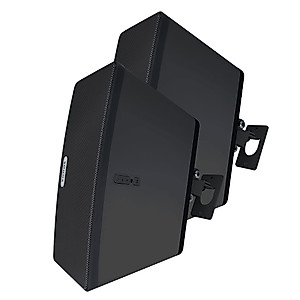 Play 3 Wall Mount Black Pair, Compatible with Sonos Play:3 Only, Twin Pack, Adjustable Swivel & Tilt Mechanism, 2 Mounting Brackets includes All Fixings