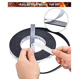 BAIPOK 1/2" x 1/8" High Temp Nomex BBQ Gasket Smoker Seal Self Stick Grill Tape 15 ft High Heat Smoker Gasket for Better Temp Control, Will Not Melt