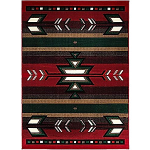 Southwest Southwestern Native American Navajo Indian Red Carpet Area Rug (2’ X 3’)