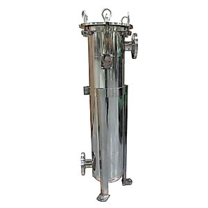 PRM 304 Stainless Steel Bag Filter Housing, #2 Size, 2 Inch Flange Inlet/Outlet, 150 PSI Max. Pressure, Bolt Plate Top