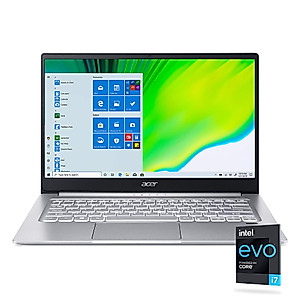 Acer Swift 3 Intel Evo Thin & Light Laptop, 14" Full HD, Intel Core i7-1165G7, Intel Iris Xe Graphics, 8GB LPDDR4X, 256GB NVMe SSD, Wi-Fi 6, Fingerprint Reader, Back-lit KB, SF314-59-75QC (Renewed)