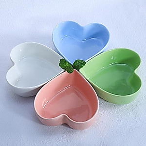 WAIT FLY Heart-shaped Bowls for Salad Soup Snack Dessert Best Kitchen Household Cooking Gifts for Home Kitchen, Pink/ Blue/ White/ Green