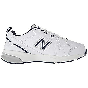 New Balance Men's 608 V5 Casual Comfort Cross Trainer, White/Navy, 12