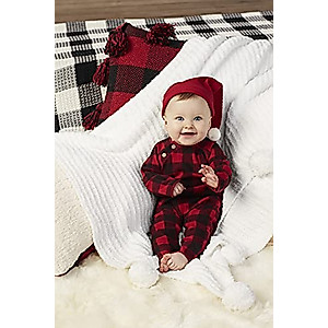 Mud Pie Baby Boys Santa 3 Piece Set, Red Buffalo Check, 0-3 Months