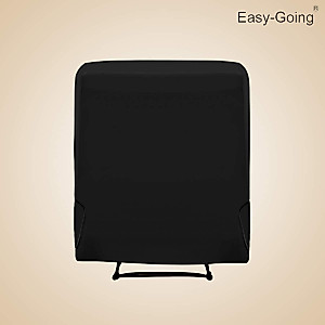 Easy-Going PU Leather Recliner slipcovers, Waterproof Stretch Sofa Covers, 4 Pieces Stretch Furniture Protector, Anti-Slip Elastic Strap Shield Pets Kids Children Cats Dogs (Recliner, Black)