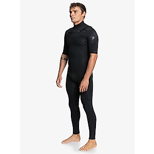 Quiksilver Mens 2/2 Sessions Short Sleeve Chest Zip Springsuit - Black | Large