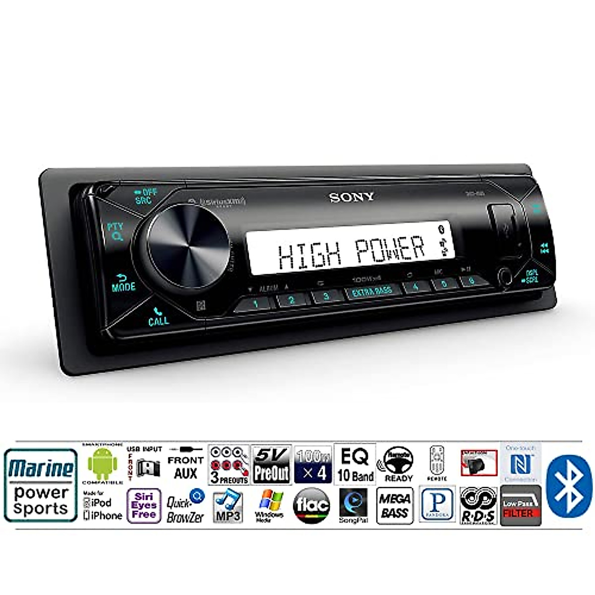 Sony DSX-M80 High Power 45W X 4 Rms Digital Media Receiver with Bluetooth and SiriusXM Ready