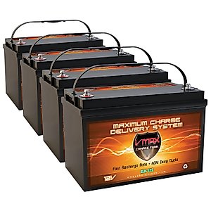 XGATML VMAX Solar VMAXSLR125-4 AGM Solar Battery (4 x SLR125 VMAX Batteries)