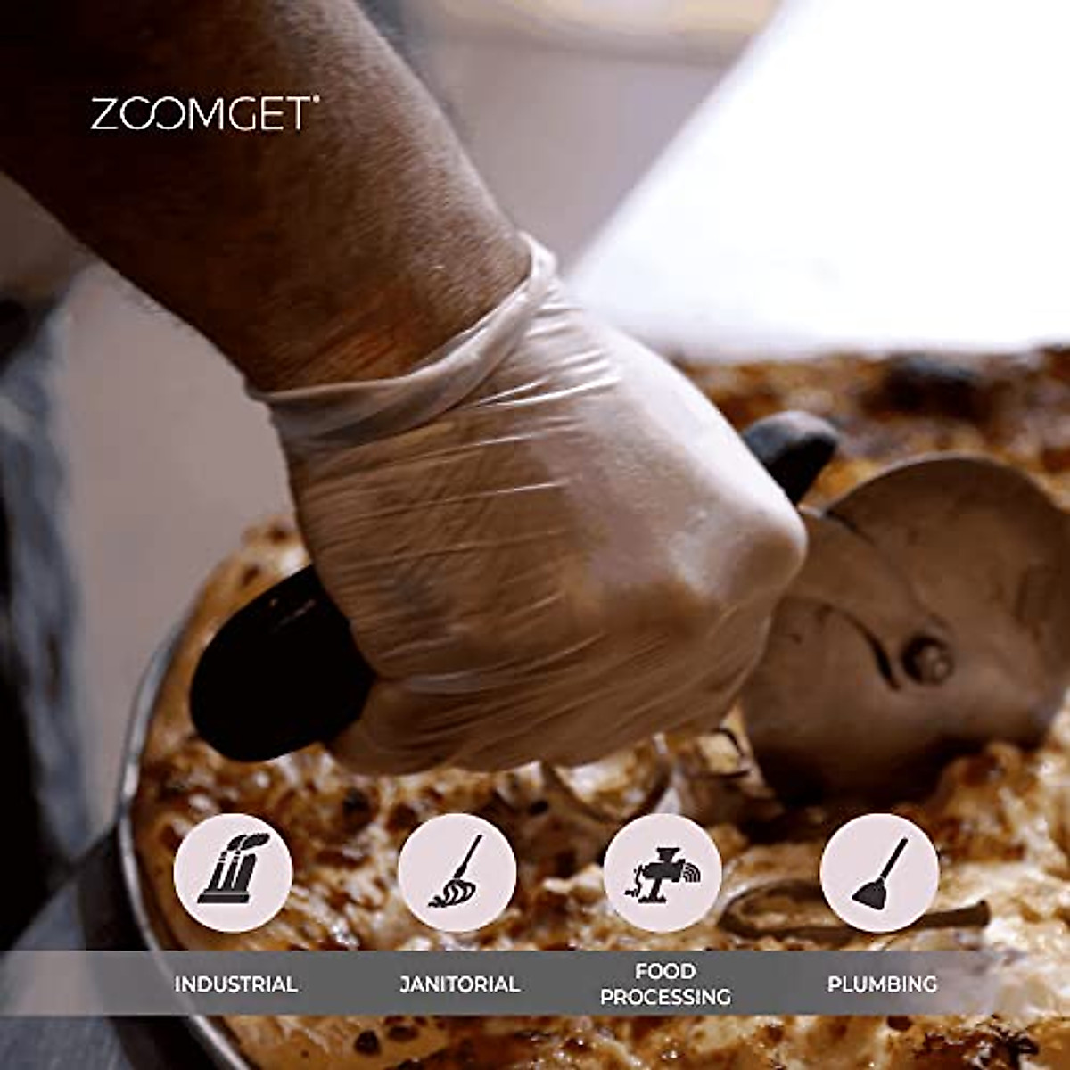 X3 Clear Vinyl Disposable Industrial Gloves, 3 Mil, Latex & Powder-Free, Food-Safe, Non-Sterile, Smooth, X-Large, Box of 100