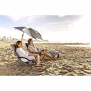 Sport-Brella Beach Chair with UPF 50+ Adjustable Umbrella, Grey