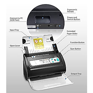 Plustek PSD300 Plus Document Scanner with ADF, Directly scan to Cloud, SharePoint, Office 365 and Built-in Barcode Recognition Function