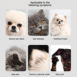 Klmfatsig Pet wipes-300 tablets for dogs and cats for cleaning and deodorizing dog wipes/cat wipes, suitable for Eco-Friendly Wipes for Paws, Ears, Fur, Eye Ducts and Butt (300)