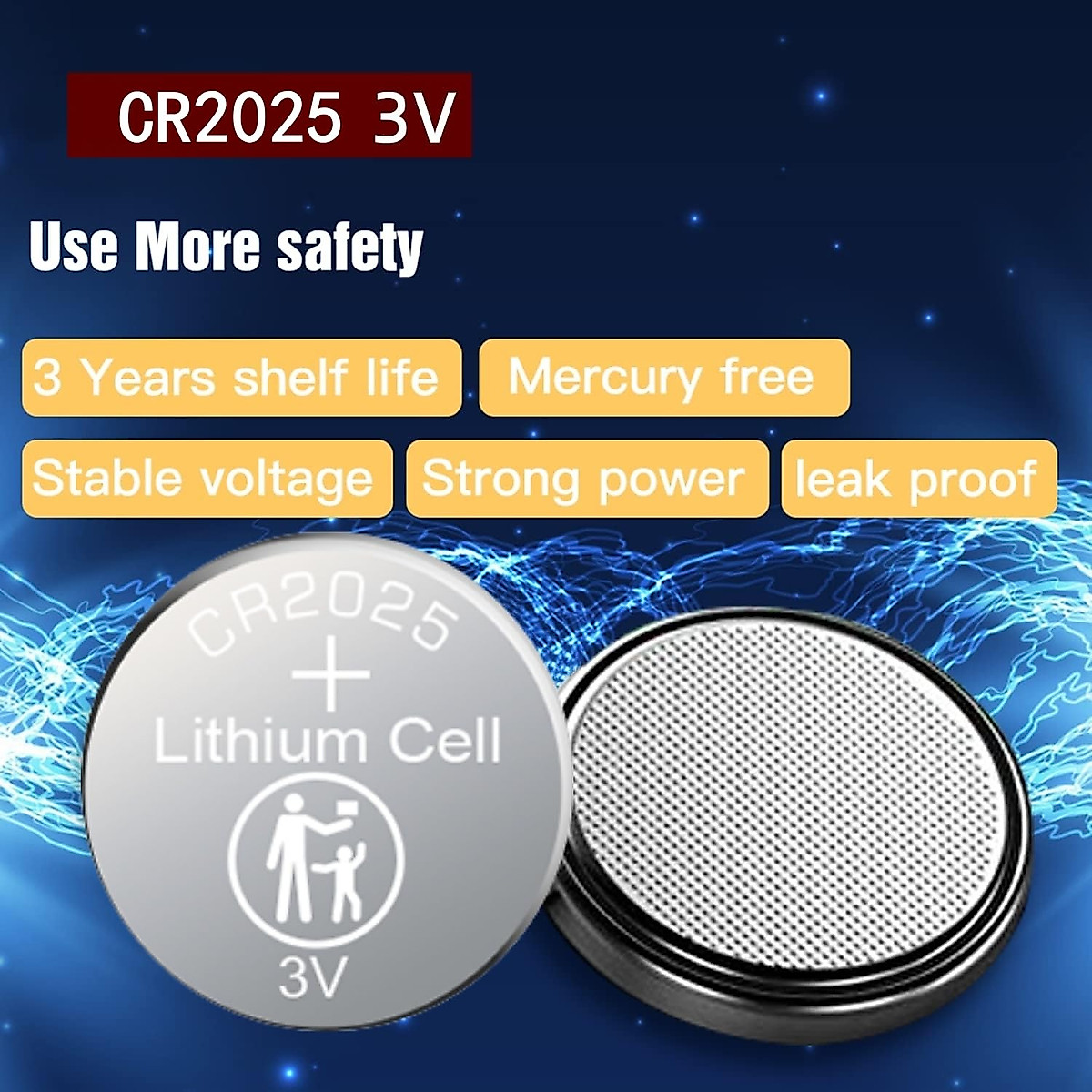 Nightkonic 40 - CR2025 Battery 3v Lithium Button Cell Coin 2025 Batteries