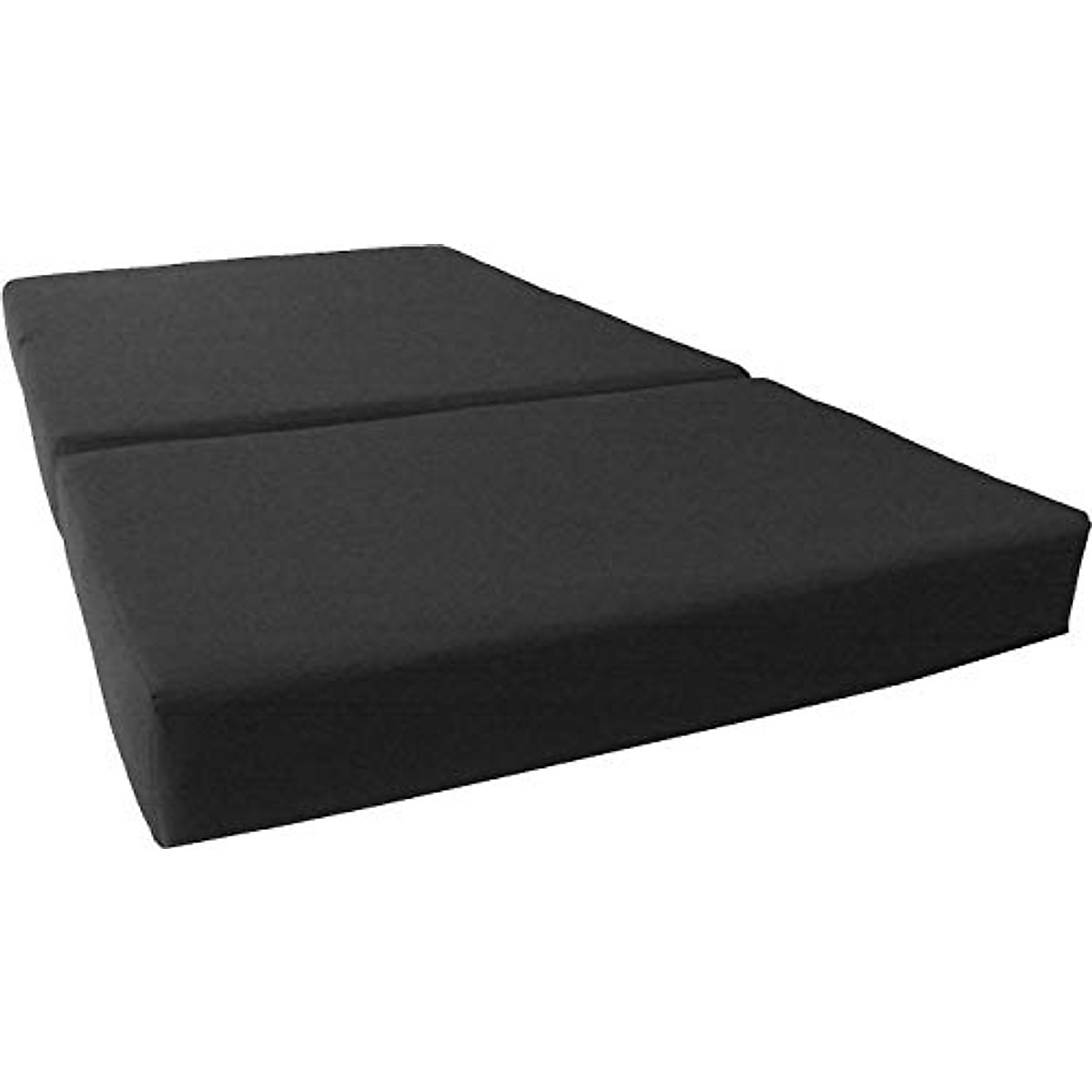 D&D Futon Furniture Black Full Size Shikibuton Trifold Foam Beds 6 x 54 x 75, High Density Resilient White Foam 1.8 lbs, Floor Foam Folding Mats.