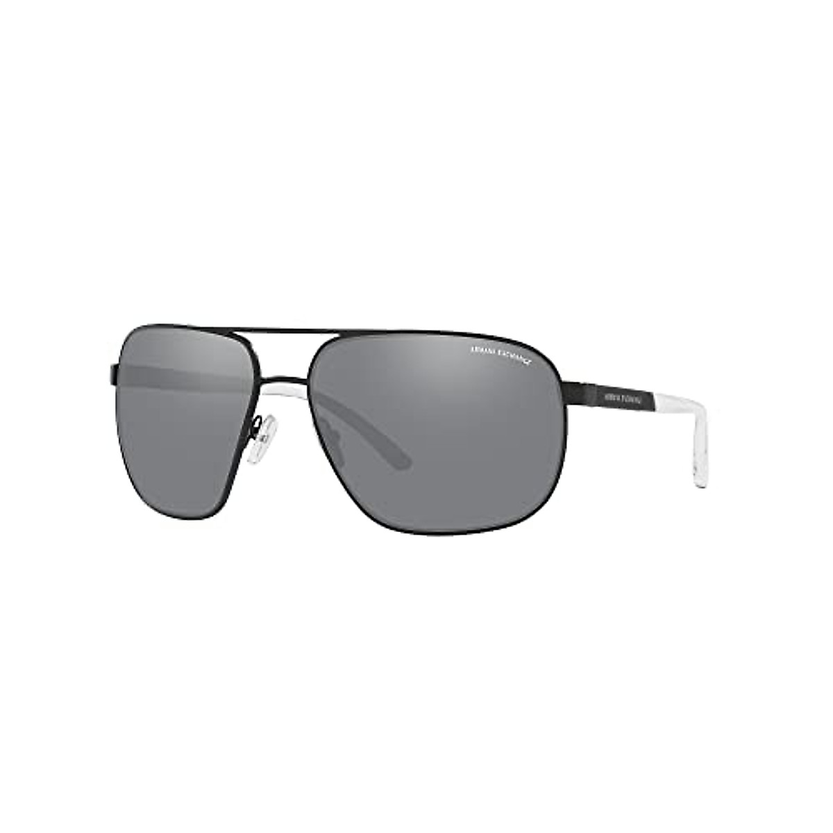 A|X ARMANI EXCHANGE Men's AX2040S Pilot Sunglasses, Light Grey Mirrored Black, 64 mm