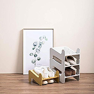 TAZSJG Stackable Shoe Storage Rack Nordic Simple Shoe Rack Home Plastic Shoe Cabinet Layered Finishing Racks (Color : B)