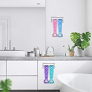 Silicone Back Scrubber for Shower, YUSERBO Silicone Bath Body Brushes, Heart-Shaped Handle and Lucky Four Leaf Clover Double Side Brush, Exfoliating Body Scrubber, Deep Clean and Relax Body Blue