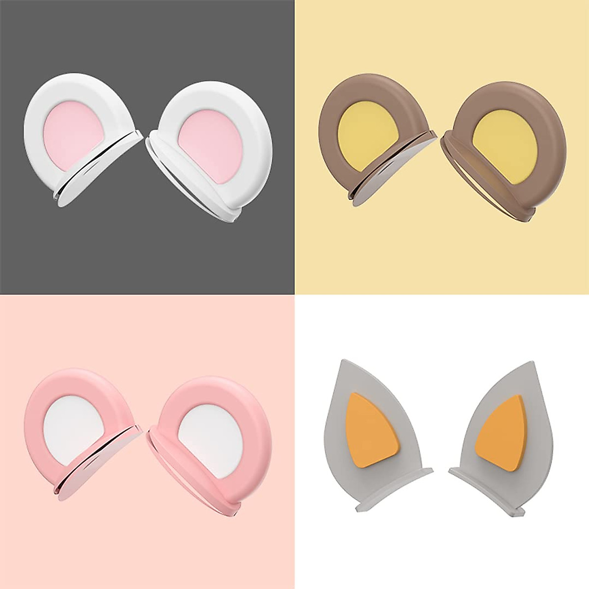 Fox Ears for Ski Helmet 2 Pcs Cartoon Bear Kids Bicycle Helmet Accessories Cute Women Animal Skiing Helmet Decor for Adults Pink