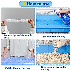 Fhiny 13.8'' x 9.9'' Disposable Guinea Pig Cage Liner, 100 PCS Plastic Rabbit Tray Liner Leak Proof Small Animal Litter Pan Bags Universal Hamster Cage Toilet Film for Bunny Chinchilla Hedgehog Bird