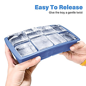 Large Ice Cube Tray for Whiskey: Ice Ball Maker for Cocktails - Large Ice Trays for Whisky Ice Sphere - Big Ice Cube Maker for Bourbon Square Ice