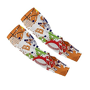 Women UV Sun Protection Arm Sleeves 1 Pair, Sun-protective Cooling Sleeves Colorful Sports, Arm Cover Shield for Men Cycling Golf Hiking Running Outdoor Sports M