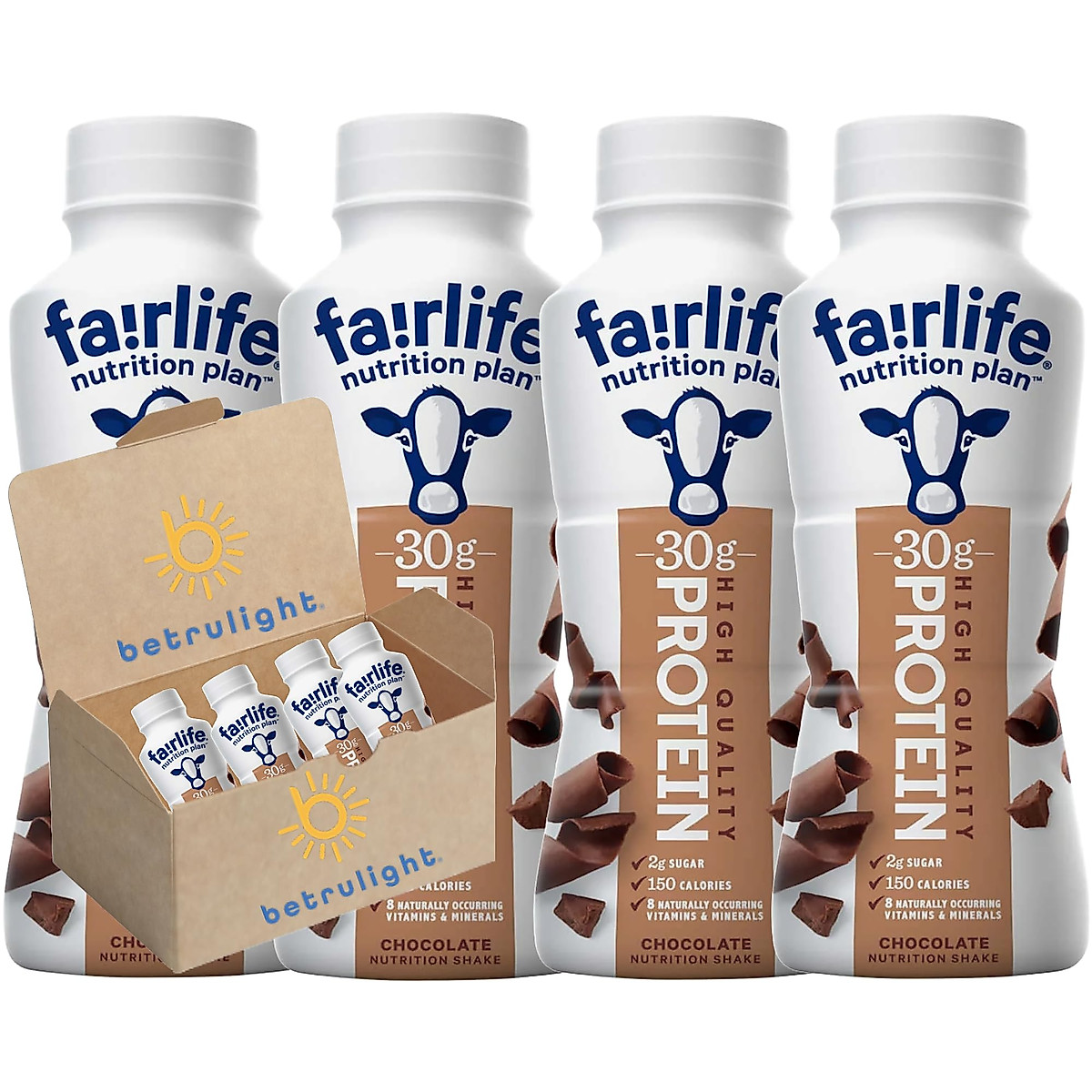 Ready to Drink Fairlife Protein Shakes |Nutrition Plan Protein Shake | Chocolate, Vanilla, Strawberry | Core Power Elite |Fair life Protein Shakes Variety Pack |11.5 Fl Oz Pack of 4| Every Order is Elegantly Packaged in a Signature BETRULIGHT Branded Box!