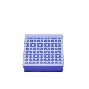 Aicosineg 2Pcs Acrylic Test Tube Rack Holder 100Holes Lab Centrifuge Tube Holder Plastic Test Tube Rack Detachable Plastic Stand Bracket Rack Test Tube Rack for Labortory Scientific Testing Blue
