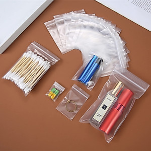 200 Pcs 1" x 1" Small Thick Heavy Duty Clear Reclosable Zip Poly Lock Bags Durable Seal Resealable Zipper Bags Jewelry Earrings Pill Zip Bag